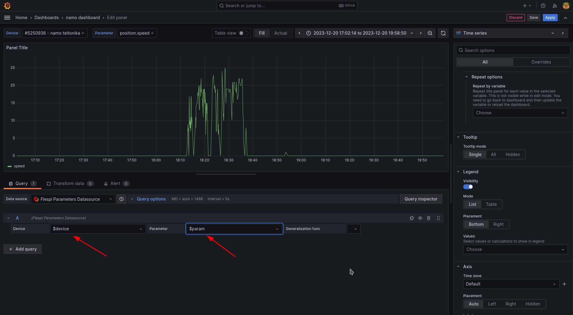 flespi parameters datasource plugin for grafana